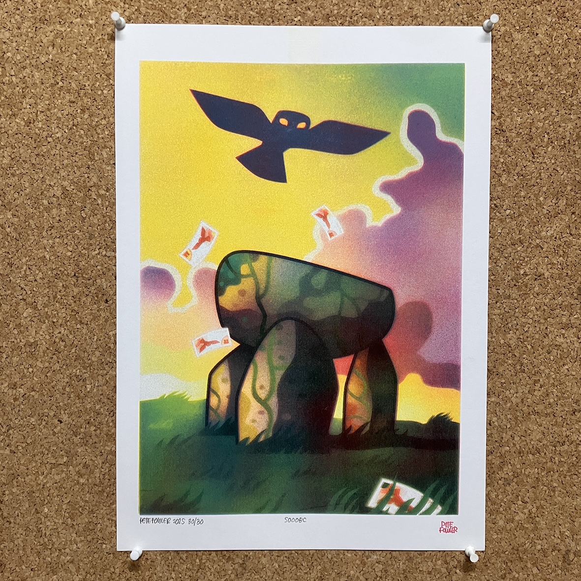 5000BC A3 riso print - Pete Fowler Shop