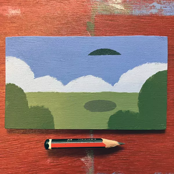 Blue Sky Disc painting - Pete Fowler Shop